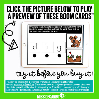 No Prep Intervention CVC Boom Cards™ Digital and Distance Learning ...