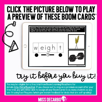 No Prep Reading Intervention Other Long Vowels Boom Cards™️ Distance ...