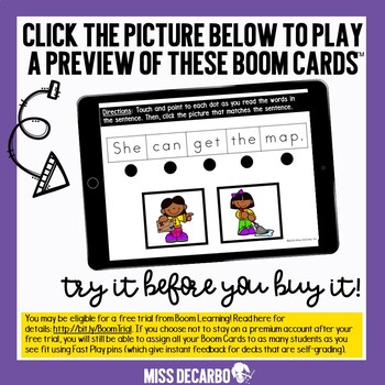 Point and Read CVC Boom Cards™ Distance Learning - Miss DeCarbo