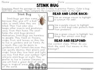 Text Evidence Reading Passages INTERESTING INSECTS Edition - Miss DeCarbo